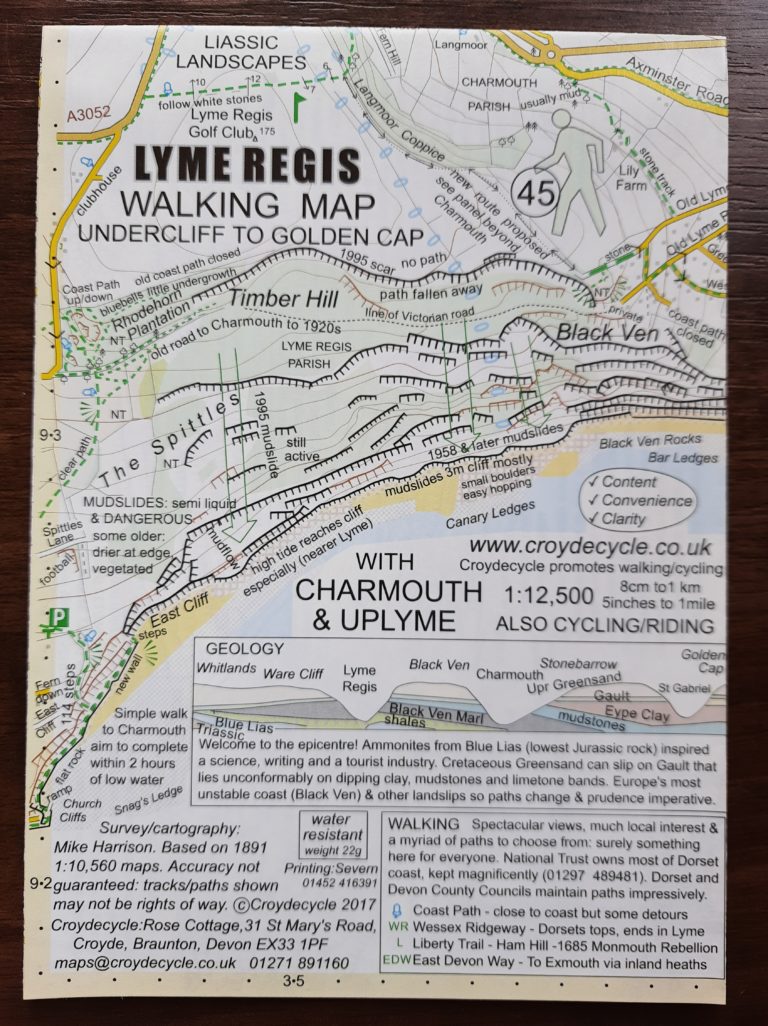 Lyme Regis & Charmouth Walking Map - Bridport & West Bay